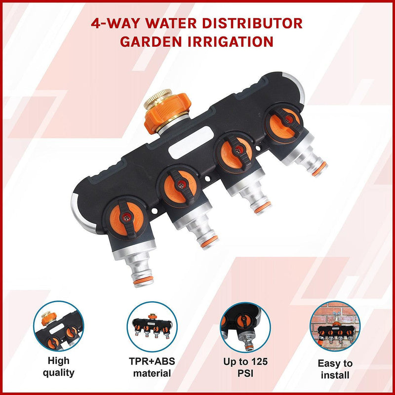 4-Way Water Distributor Garden Irrigation - Outdoor & Leisure > Outdoor