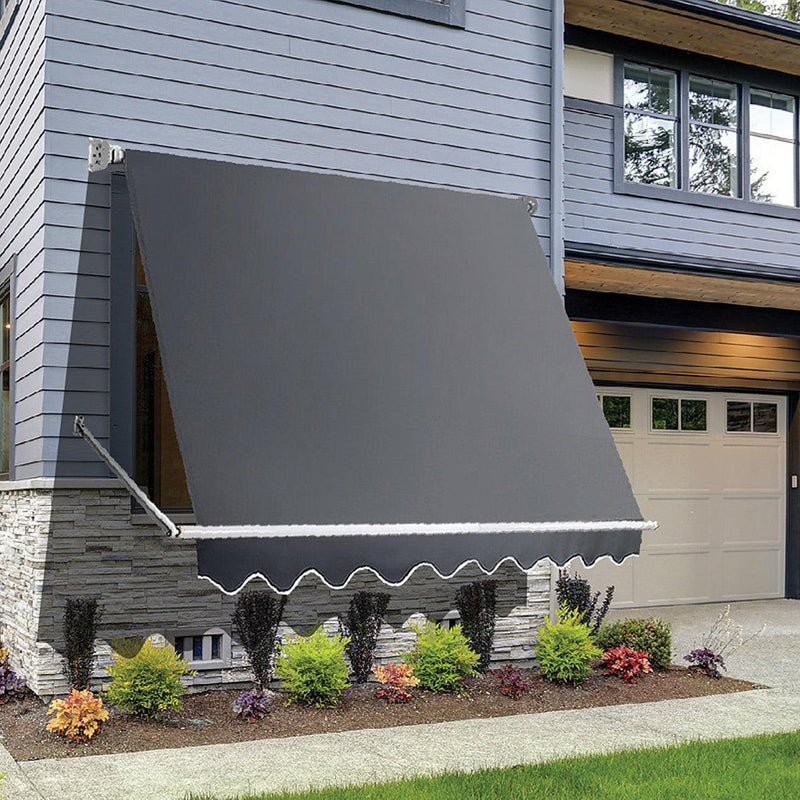 Grey Pivot Arm Window Awning 2.4m x 2.1m | Patio Blinds – Australia ...