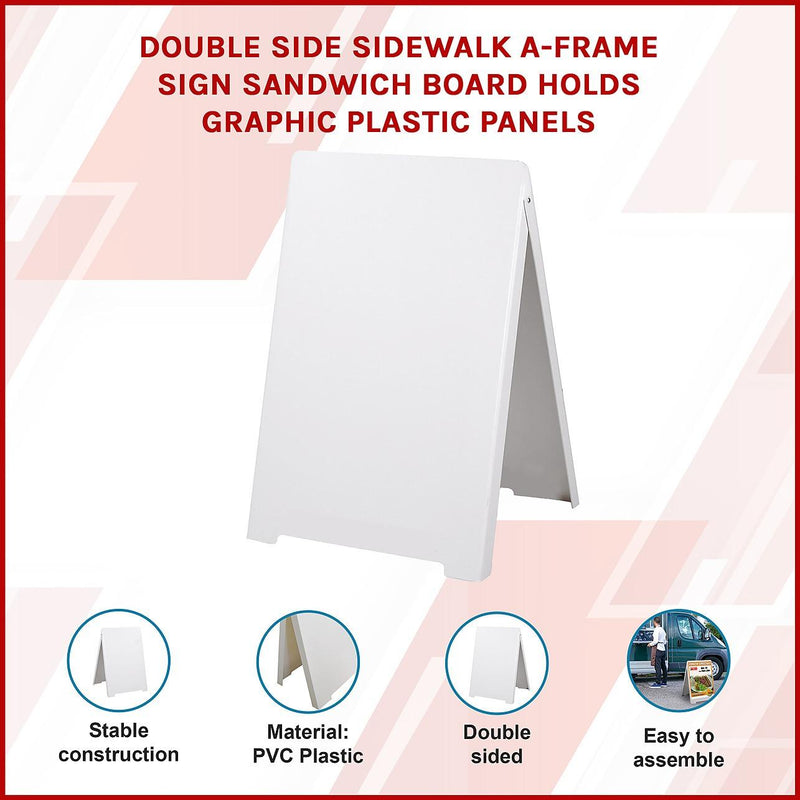 Double Side Sidewalk A-frame Sign Sandwich Board holds Graphic Plastic ...