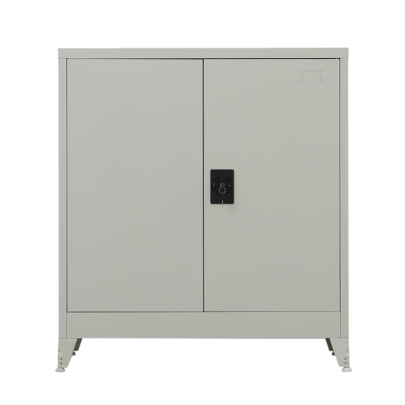 Two-Door Metal Locker - Grey +with Legs | FactoryFast.com.au