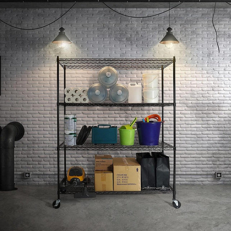 Wire Storage Shelf 1500x600x1800mm | Steel Baking Black Technology with ...