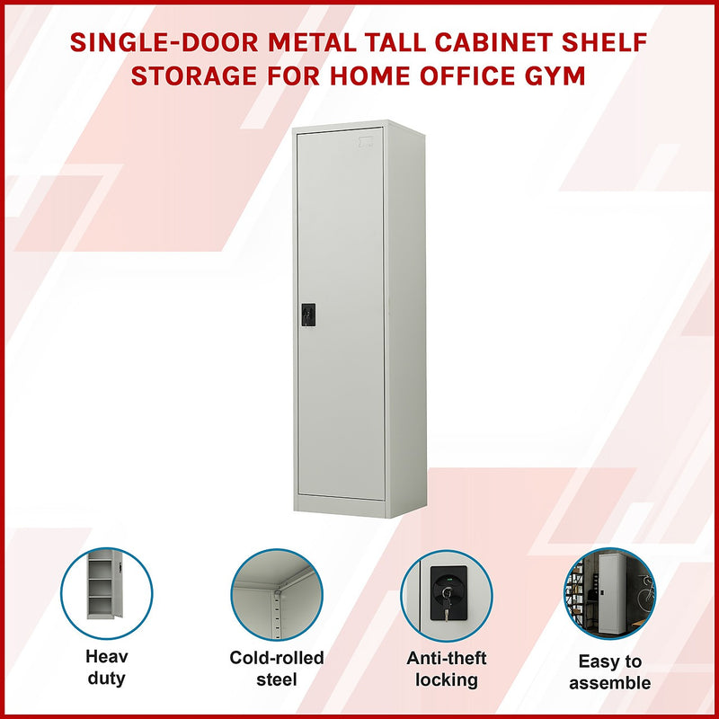 Single Door Metal Locker Cabinet - Grey without Legs | Home Improvement ...