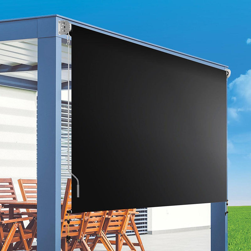 Black Retractable Awning Screen 2.1x2.5m | Outdoor Shade – Australia ...