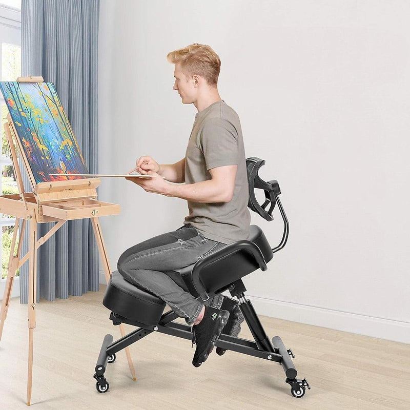 Ergonomic Kneeling Posture Chair with Backrest Adjustable Height and ...