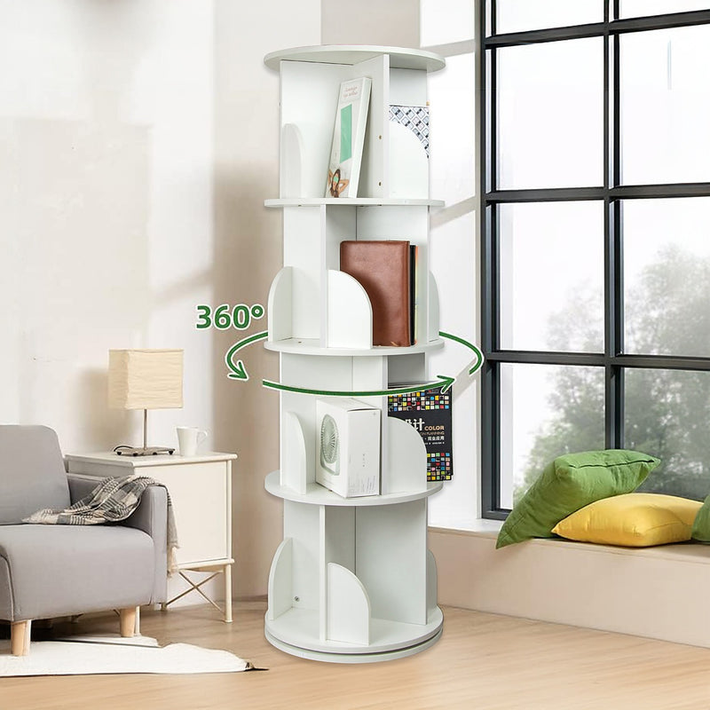 360-degree Rotating 4 Tier Display Shelf Bookcase Organiser | Home ...