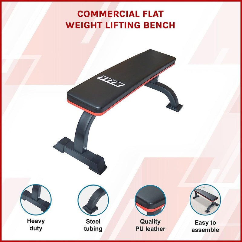 Commercial Flat Weight Lifting Bench - Sports & Fitness > Benches & Racks
