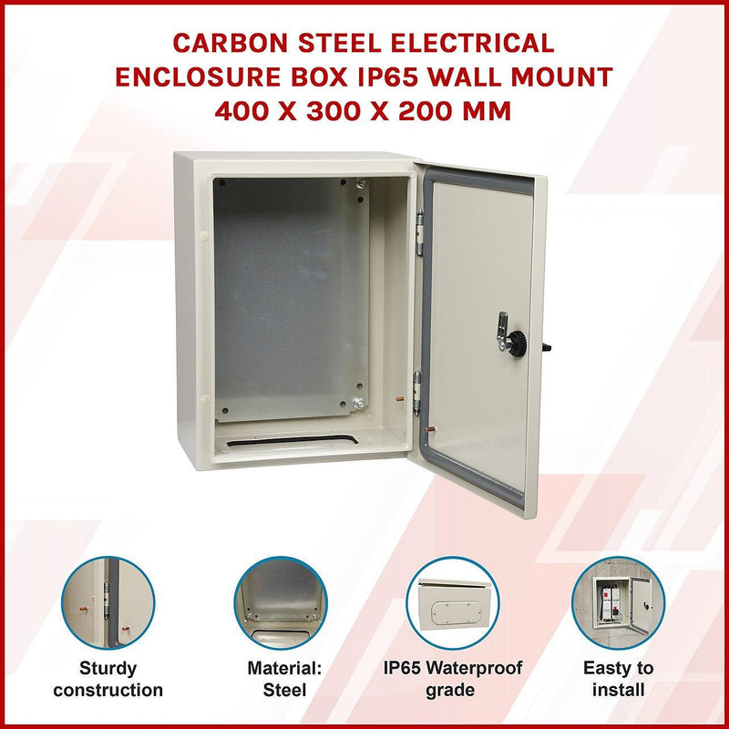 Carbon Steel Electrical Enclosure Box IP65 Wall Mount 400 x 300 x 200 ...