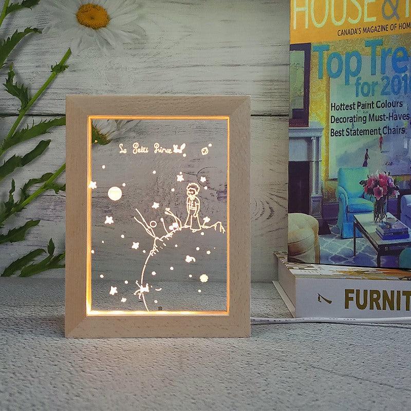 LED Photo Frame + 2 Blanks Laser Engraving Display Night-light Engraver ...