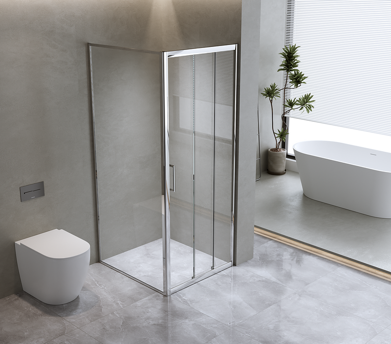40mm Adjustable Contemporary Corner Sliding Shower Screen - 86x92cm ...