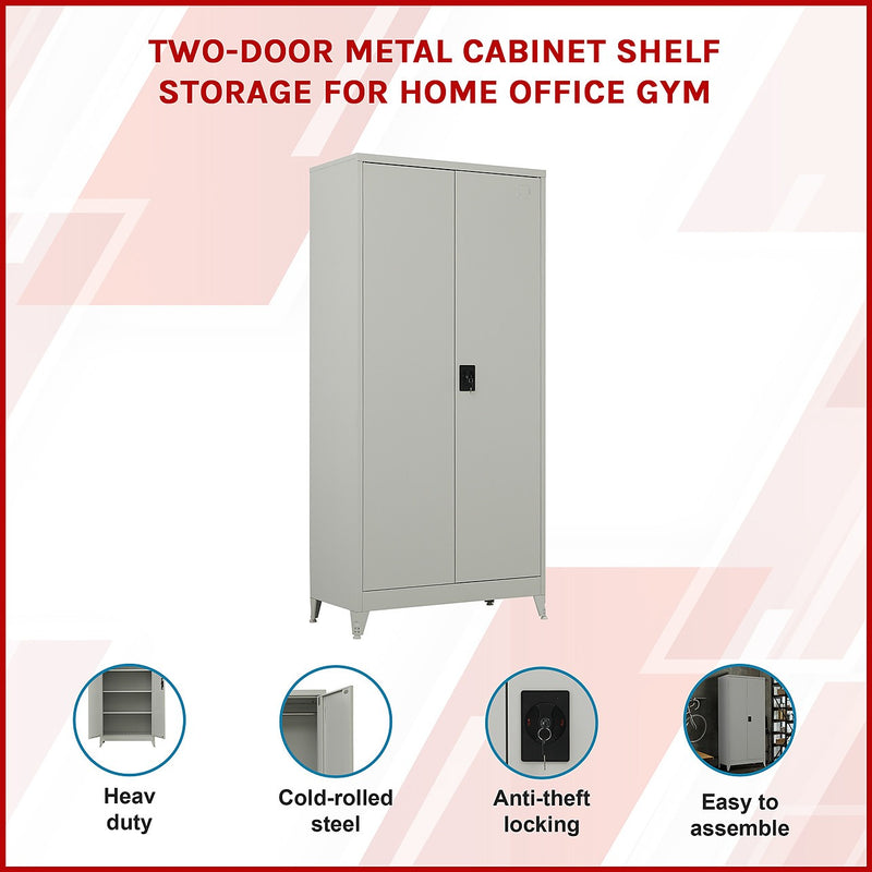 Double-Door Metal Cabinet with 4 Shelves – Office, Garage, or Home ...