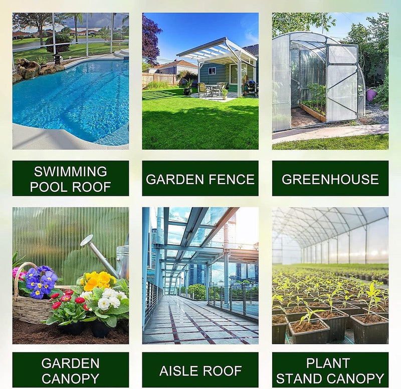 16mm Polycarbonate Roofing Sheets Clear UV Roof 1050x2100mm Bulk 5 Pack ...