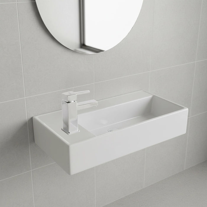 Wall Hung Hand Wash Basin – Small Ceramic Sink for Cloakroom, Toilet ...