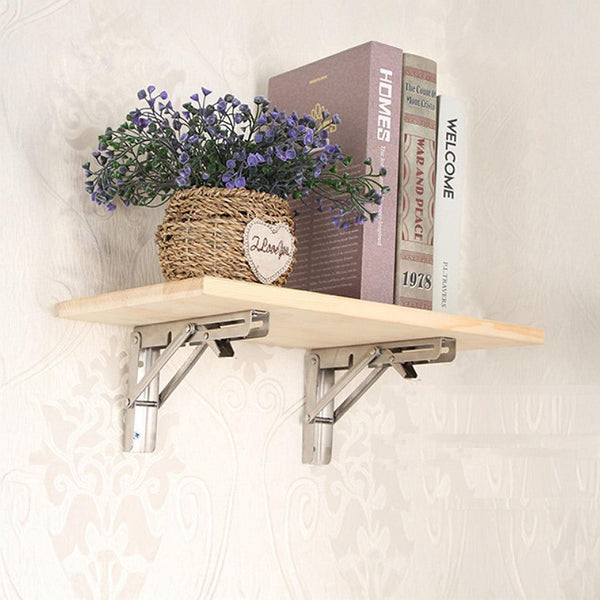 2x 10" Stainless Steel Folding Table Bracket – Shelf & Bench Support ...