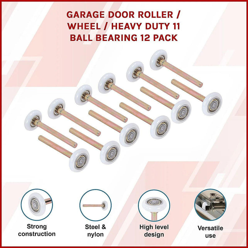 Garage Door Roller / Wheel / Heavy-duty 11 Ball Bearing 12 Pack ...