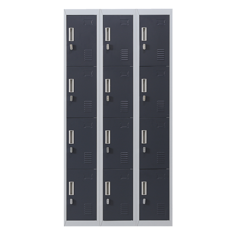 12-Door Steel Locker – Grey with Charcoal Door | 360kg Capacity ...