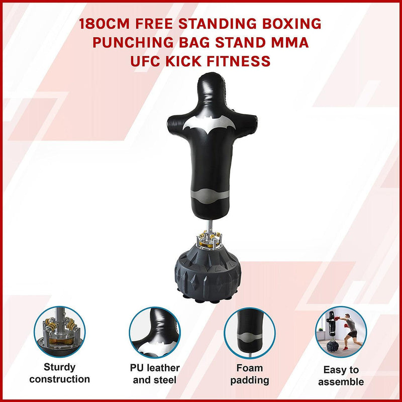 180cm Free Standing Boxing Punching Bag Stand MMA UFC Kick Fitness ...