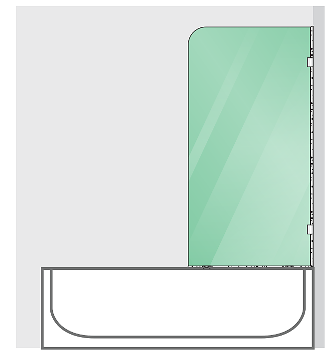 70cm Frameless Glass Bath Screen with Brackets - Chrome - 70cm - Wall U ...