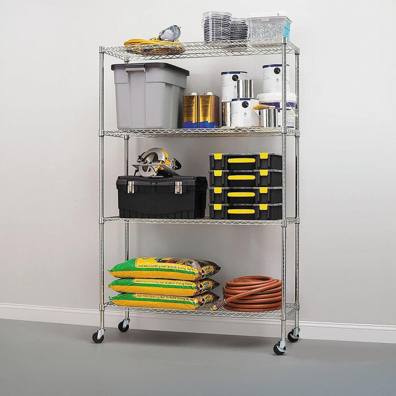 Modular Wire Storage Shelf 1200 x 600 x 1800mm Steel Shelving - Carbon ...