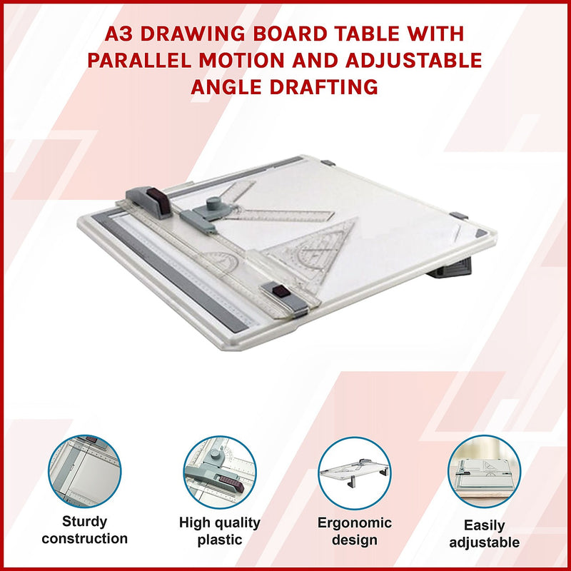 A3 Drafting Board | Parallel Motion Rulers and Adjustable Angle ...