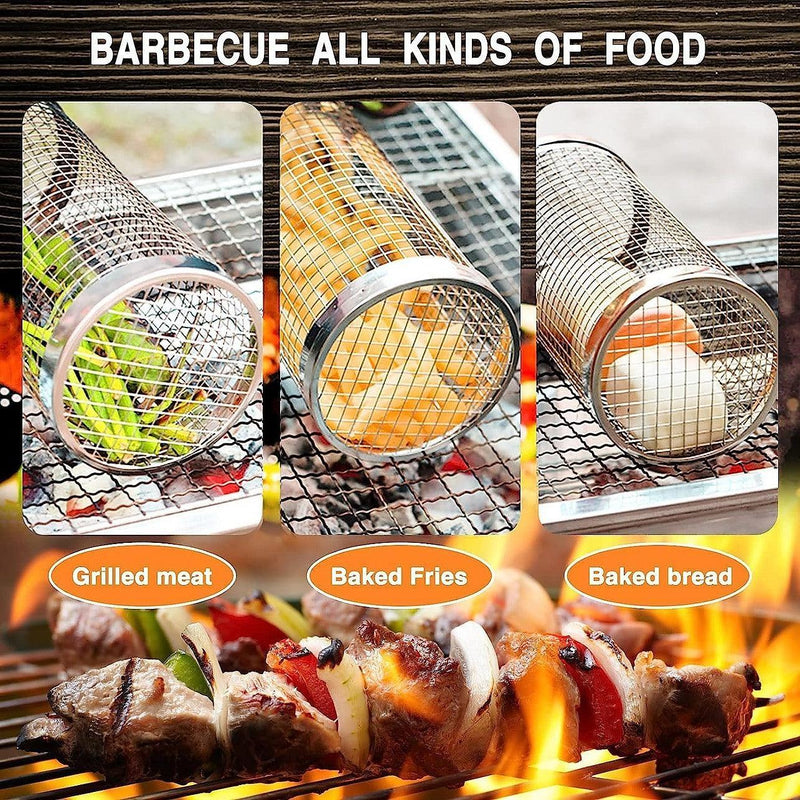2pc BBQ Basket Round Campfire Grid Cookware - Outdoor & Leisure > Outdoor