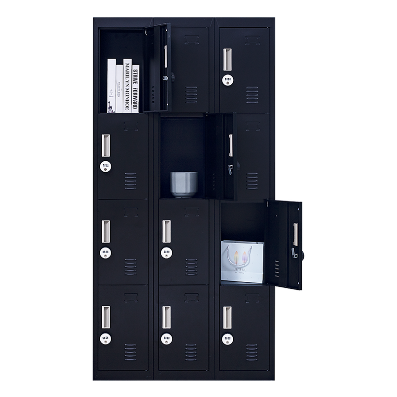12-Door Steel Locker – Black | Secure Office, Gym & School Storage ...