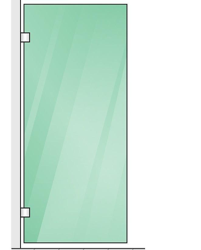 90x90cm Corner Frameless Shower Screen with Chrome Channel and SS ...