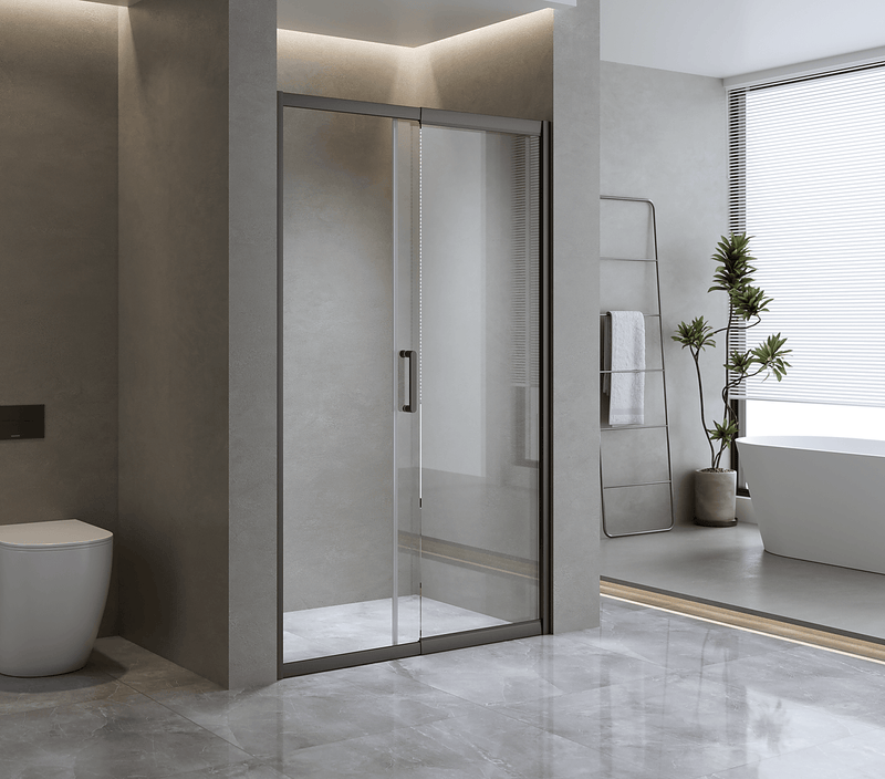 Black Sliding Shower Door 120-130cm | Glass Shower Handle Style 1 ...