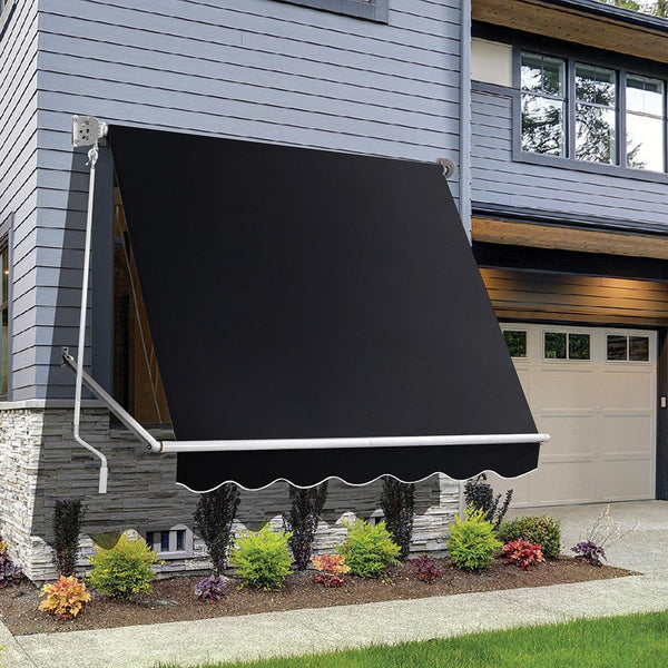 Retractable Fixed Pivot Arm Window Awning – Patio & Garden Blinds 2.4m ...