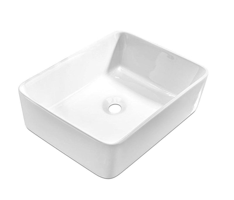 Ceramic Bathroom Basin Vanity Sink Square Above Counter Top Mount Bowl ...