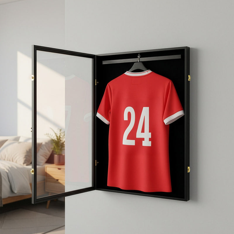 Wall Display/Case Lockable Rack 80cm Football Basketball Jersey Storage ...