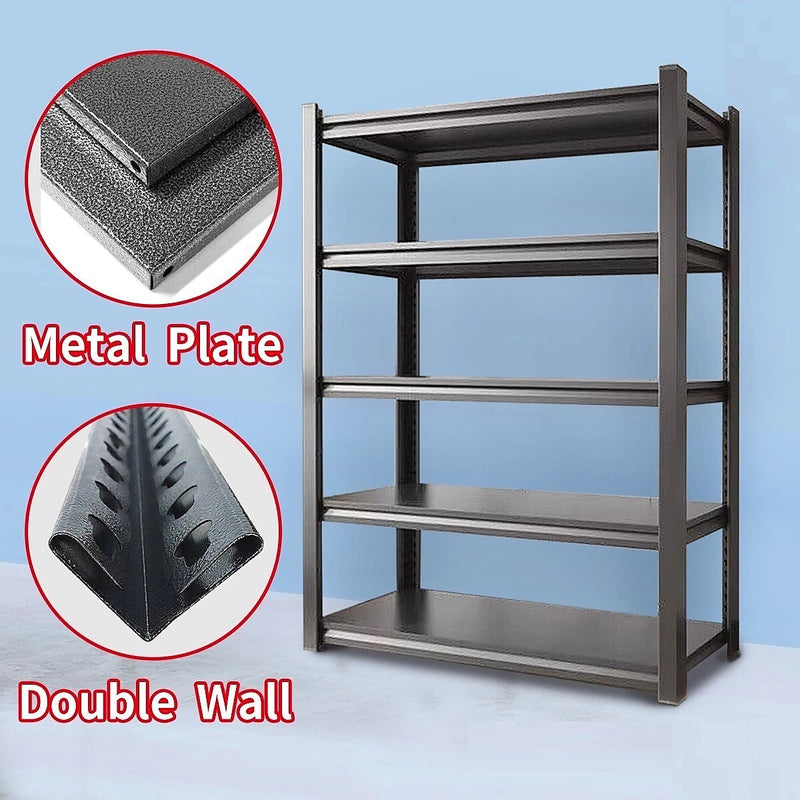 120x40x183cm Metal Garage Shelving Rack – Heavy-Duty Steel Storage ...
