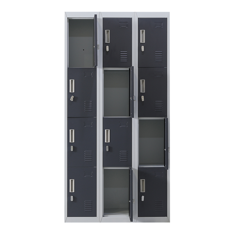 12-Door Locker | Grey with Charcoal Door Padlock-operated Secure ...