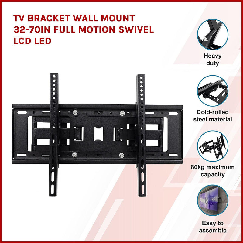 40–80 Inch TV Wall Mount – Full Motion Swivel & Tilt Bracket ...