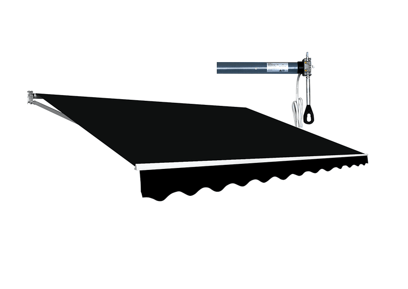 Automatic Retractable Awning 4x3m - Black Outdoor Wall Sunshade ...