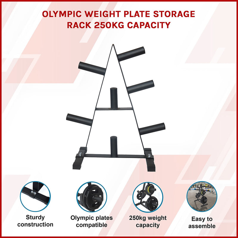 Olympic Weight Plate Storage Rack 250kg Capacity - Sports & Fitness ...