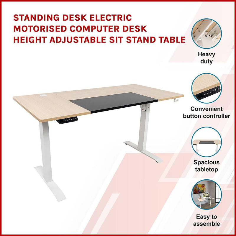 Standing Desk Electric Motorised Computer Desk Height Adjustable Sit ...