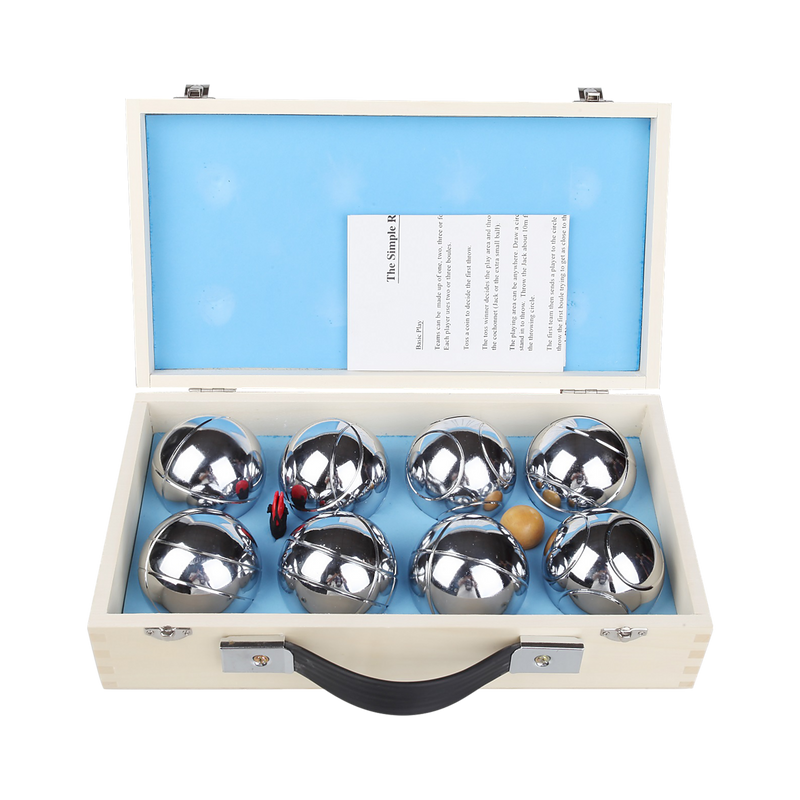 Deluxe Boules Bocce 8 Alloy Ball Set with Wood Case | FactoryFast.com.au
