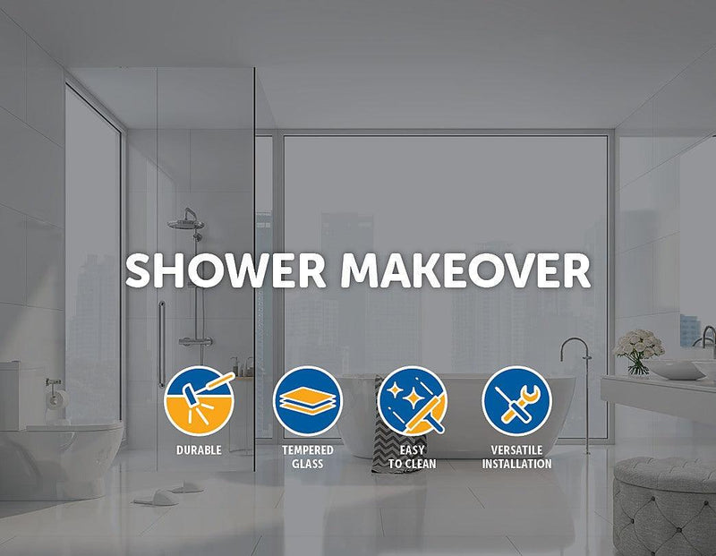 70 x 200cm Frameless 10mm Safety Glass Shower Screen | BLACK ...