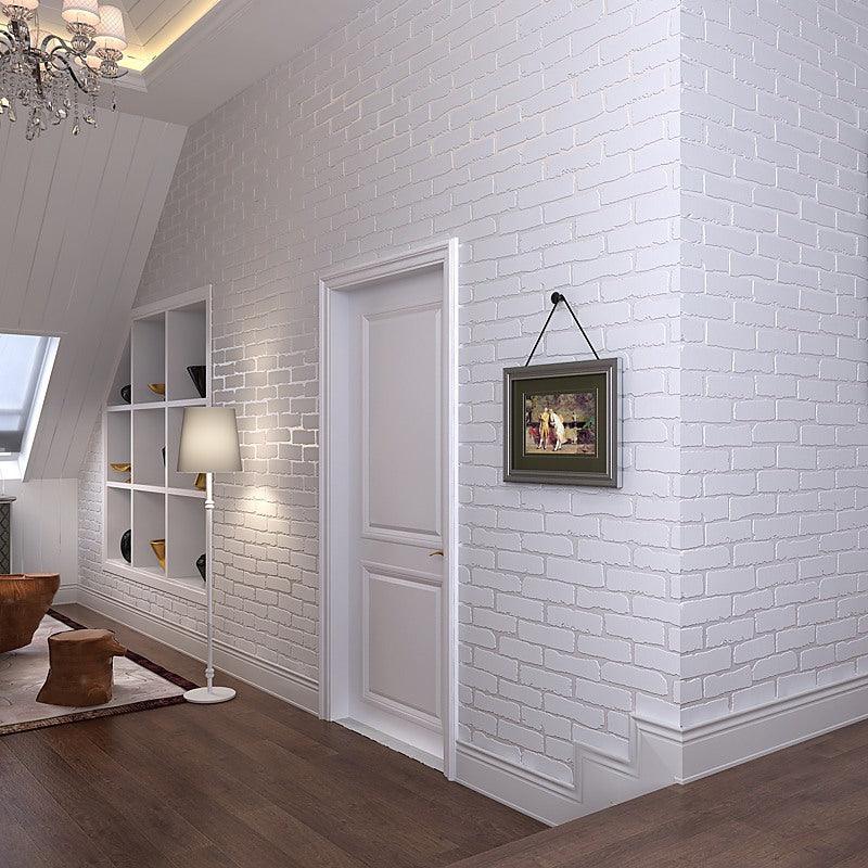 White Brick Wallpaper Self-Adhesive Vinyl Vintage Self Peel and Stick ...
