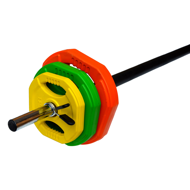 20kg Standard Rubber Coloured Barbell - Sports & Fitness > Gym Accessories