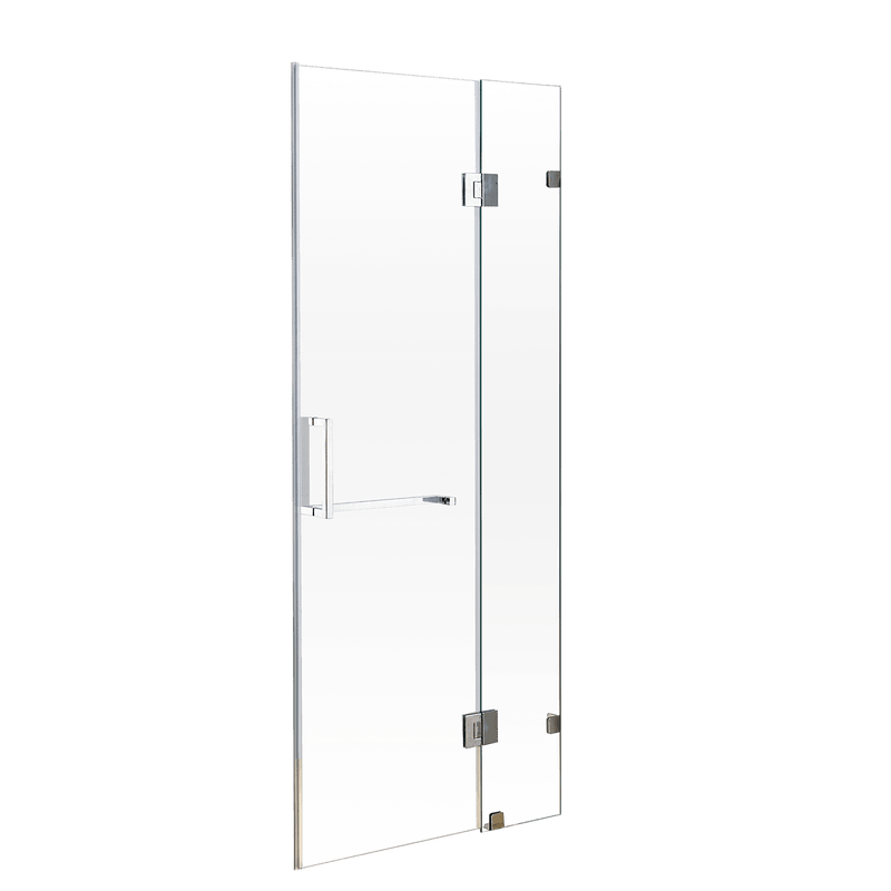 10mm Wall to Wall Frameless Shower Screen - 90 x 200cm - CHROME ...