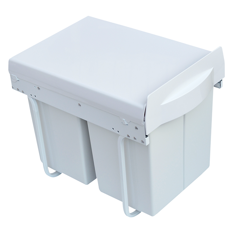 Kitchen Double Slide Pull Out Bin for Garbage Rubbish Waste 2X20L ...