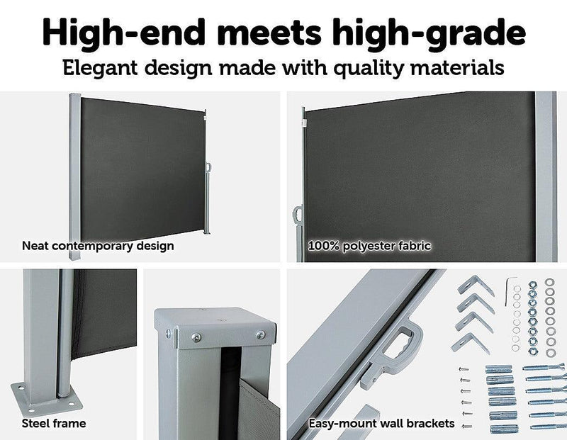 1.8X3M Retractable Side Awning Shade | FactoryFast.com.au