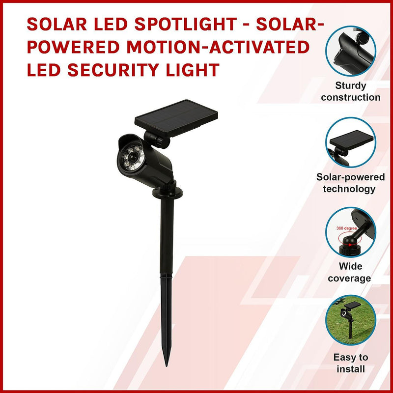 Solar LED Spotlight - Solar-powered motion-activated LED security light ...