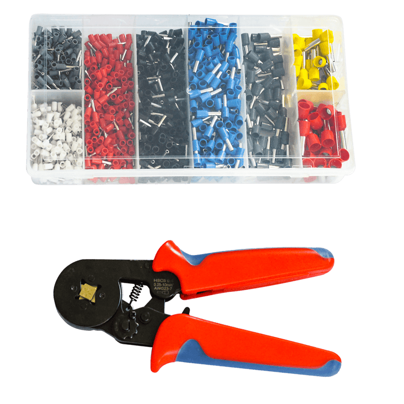 1200Pcs Bootlace Ferrule Crimper kit 0.25-10mm2 Cord End Ratchet ...
