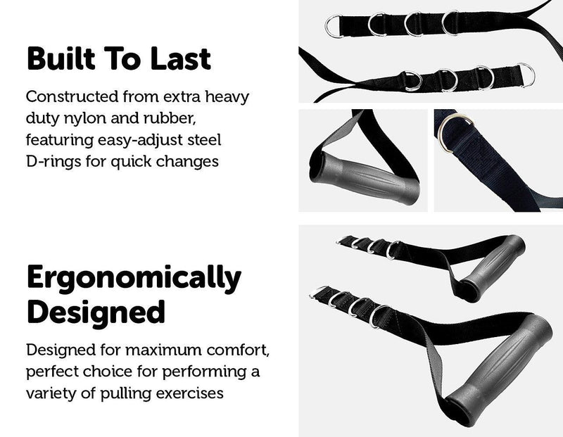2x Adjustable Nylon Handles - Sports & Fitness > Gym Accessories