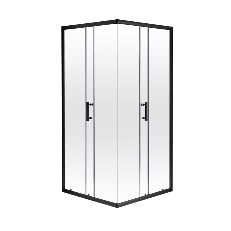 800 x 800mm Sliding Shower Screen | Black Nano Safety Glass – Australia ...
