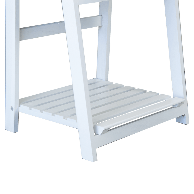 5 Tier Wooden Ladder Shelf Stand Storage Book Display Rack - White ...