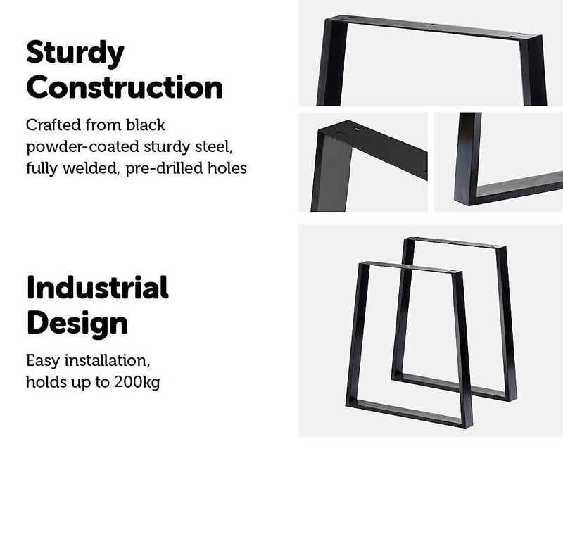 Trapezium-Shaped Table Bench Legs | Industrial Fully Welded Frame ...
