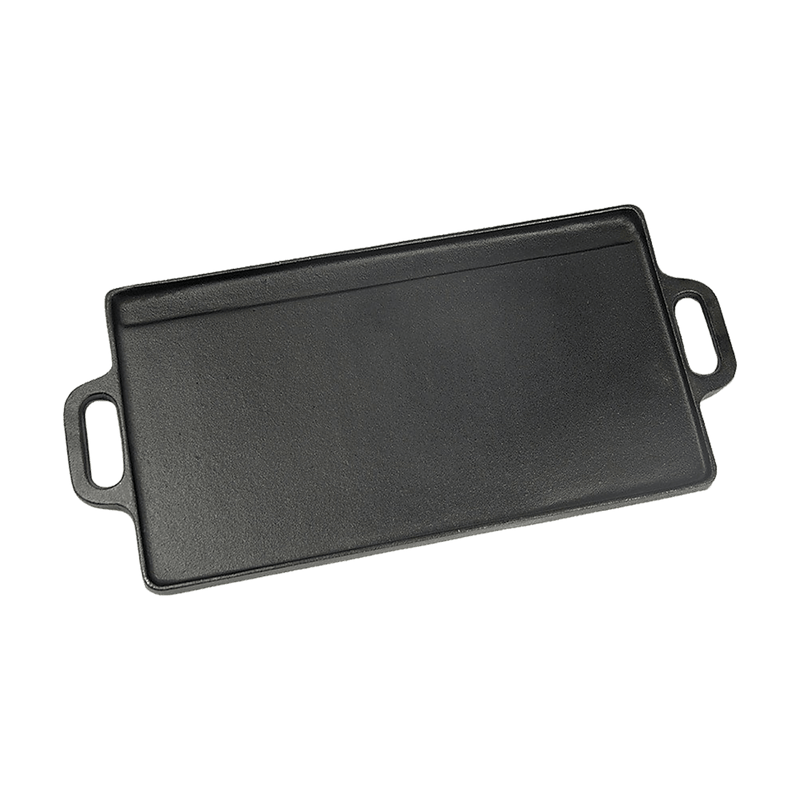 46x22 cm Cast Iron Reversible Griddle Plate BBQ Hob Cooking Grill Pan ...